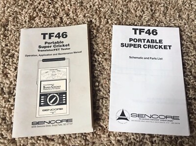 NEW SENCORE TF46 Owners Manual & Schematic Parts List (Sold As Set) | eBay