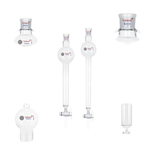 Lab Glassware: Chromatography Column w/ Reservoir, 100ml Ball, G3 Sand ...