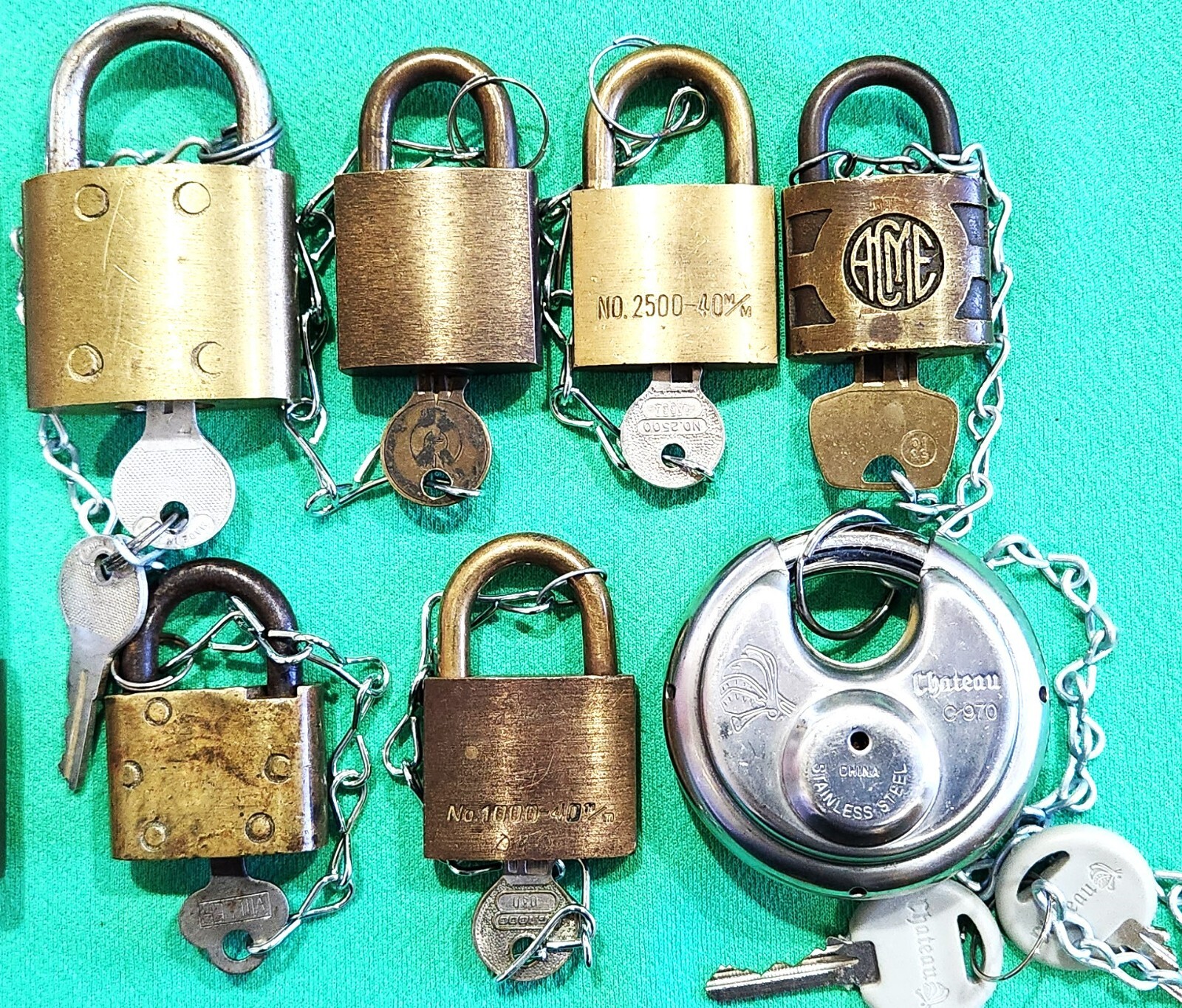 VERY NICE MIXED LOT OF THIRTEEN VINTAGE - ANTIQUE COLLECTIBLE PADLOCKS ...