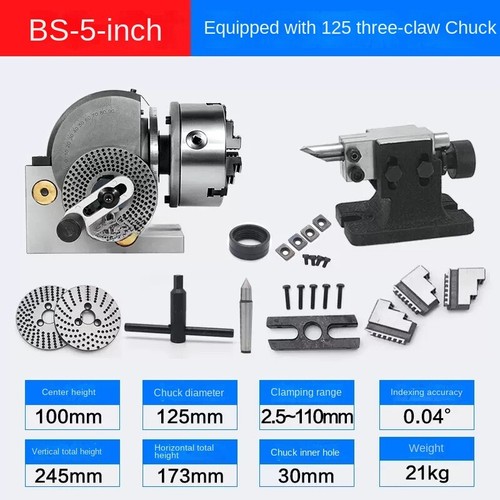 Milling Machine 5" Indexing Head Small Vertical and Horizontal Manual ...