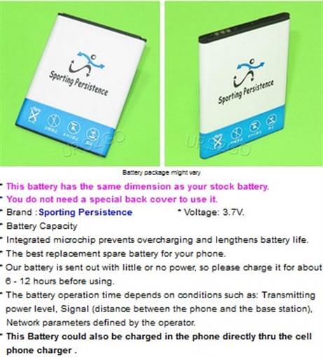 Sporting 1250mAh Replacement EB424255VA Battery For Samsung Solstice II ...
