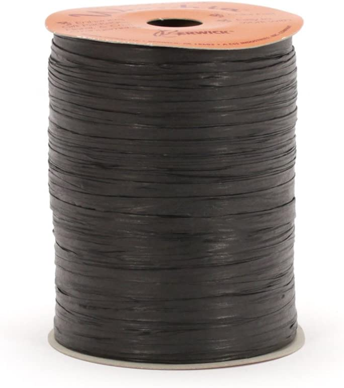 Berwick Offray Matte Black Raffia Ribbon, 1/4'' Wide, 100 Yards | eBay