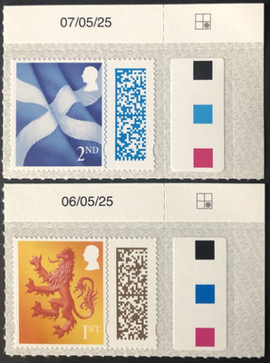 GB 2025 KCIII SCOTLAND Country Definitive Stamps with date tabs S/A MNH ...