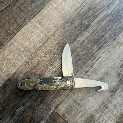 BUCK CAMOUFLAGE CROSSLOCK Pocket Hunting KNIFE Straight & Gut Hook 180 ...