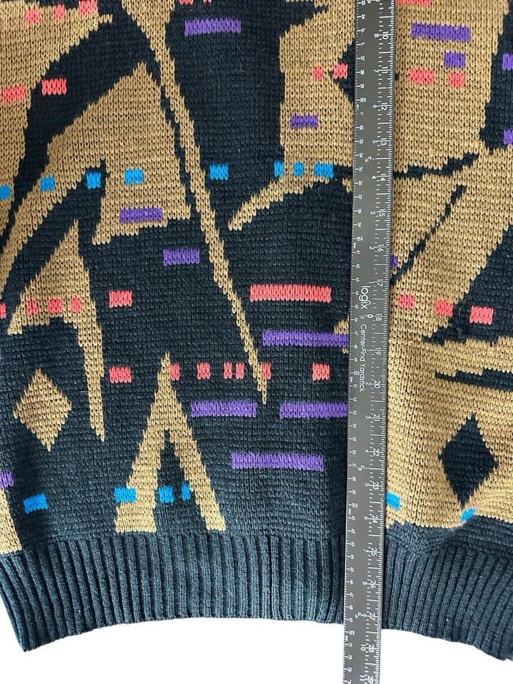 Vintage Michael Gerald 90s Abstract Geometric Statement Cardigan Grunge ...