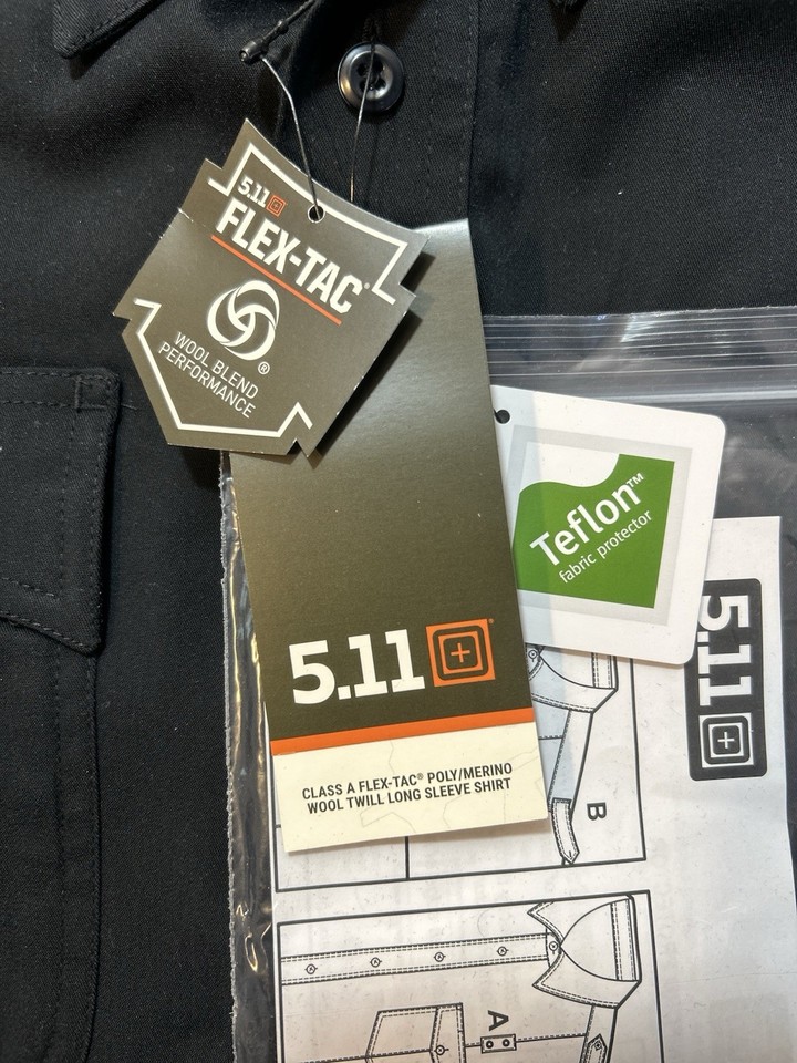 NEW 511 TACTICAL Flex-Tac Poly Wool Long Sleeve Shirt L Teflon Fade ...