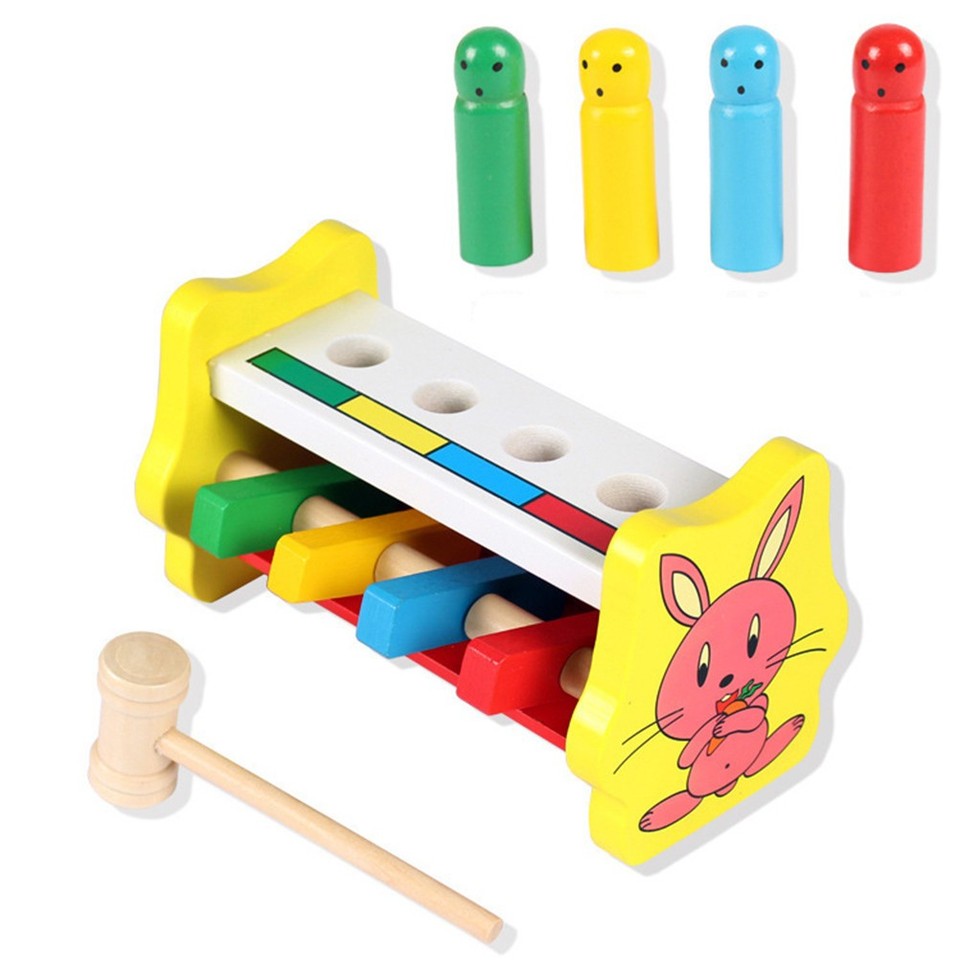 Wood Hammer Beat Toy Cartoon Beating Toys Educational Coordination Toy ...