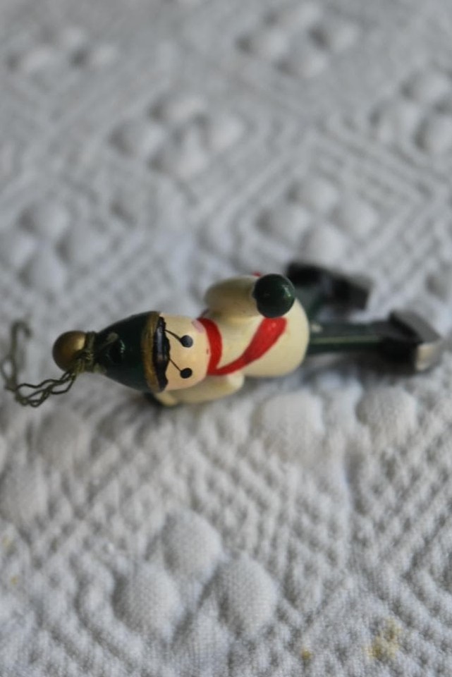 cute french vintage wooden skating boy ornament #774967 | eBay