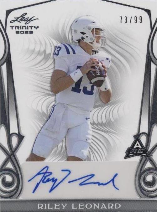 2023 Leaf Trinity - Riley Leonard #BA-RL1 White Silver /99 (AU, RC) for ...