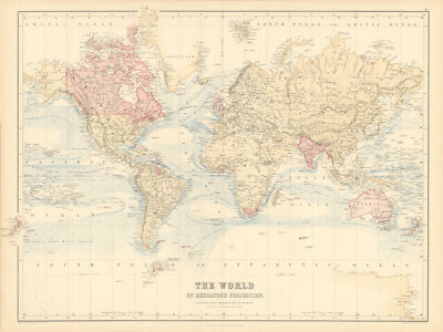 World on Mercator's Projection showing the British Empire. BARTHOLOMEW ...
