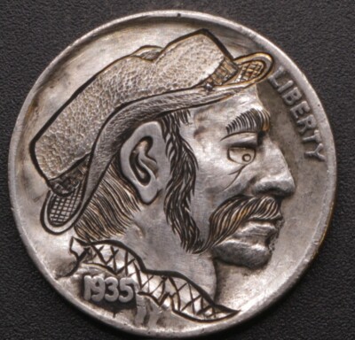 Mournin' Moustache - The Dustbowl Ghost - Hand Carved Hobo Nickel ...