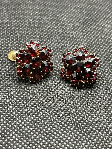 Antique Victorian 900 Silver Bohemian Garnet Starburst Screwback ...
