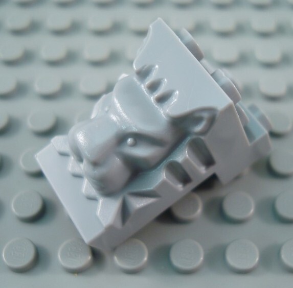 LEGO Light Bluish Gray 2x2x3 Lion Head Brick | eBay
