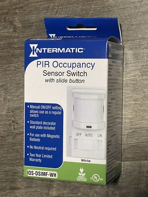 Intermatic IOS-DSIMF-WH Decorator PIR Occupancy Sensor with Slide On ...