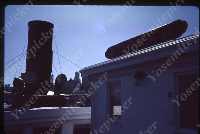 SL96 Original Slide 1980's San Francisco Eureka ship in harbor wharf ...