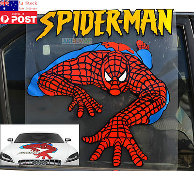 Red Yellow Spider-Man Vinyl Graphics Car Truck Ute Hood Protector ...