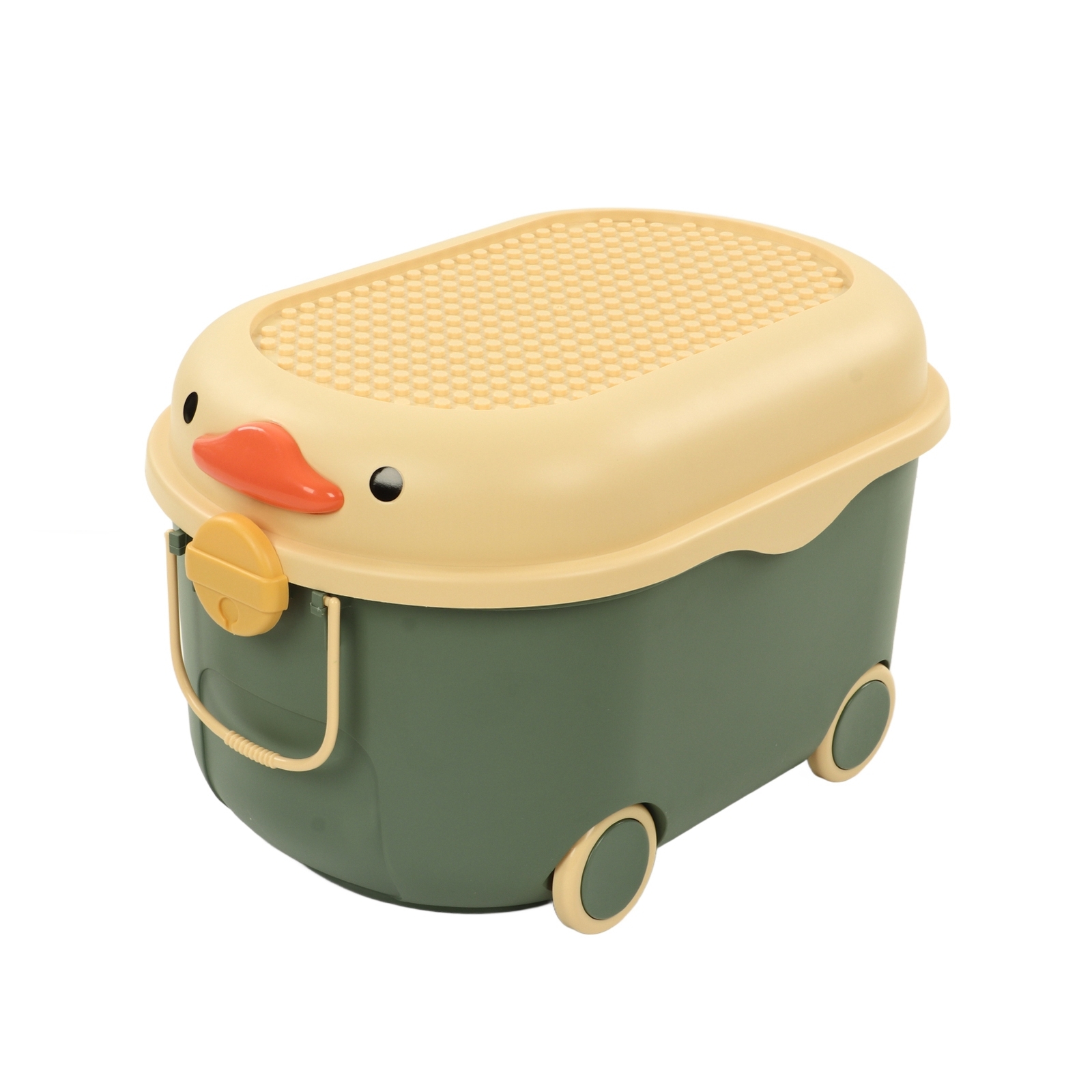 (Green Large)Toy Storage Box Multi Purpose Cute Duck Cover Plastic ...