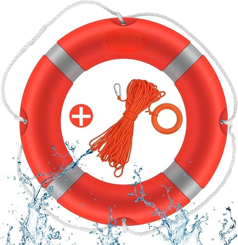23 in 98.5ft Life Preserver Ring Safety Ring Throw Ring Floating Rope ...