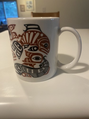 Canada Northwest Coast Artist Lyle Wilson Fish Whale Mug 4” X 3” Signed ...