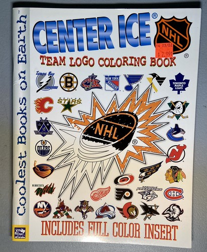 RARE 2000 Authentic NHL Center Ice Team Logo Coloring Book Penguin ...