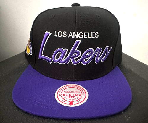 Los Angeles LA Lakers NBA Mitchell & Ness Team Script 2.0 Snapback Hat ...