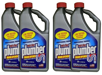 4 X Mister Plumber Drain Opener Drain Cleaner 32 OZ Each Bottles Free ...