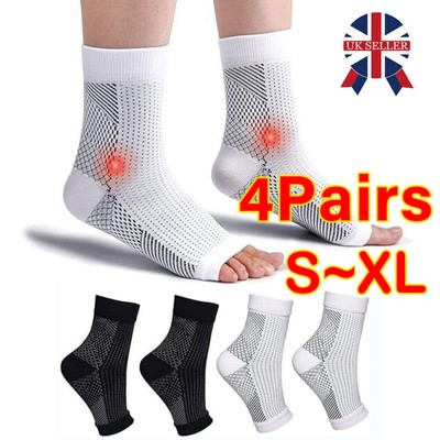 4 Pairs Neuro Socks Compression Neuropathy Plantar Fasciitis Socks ...