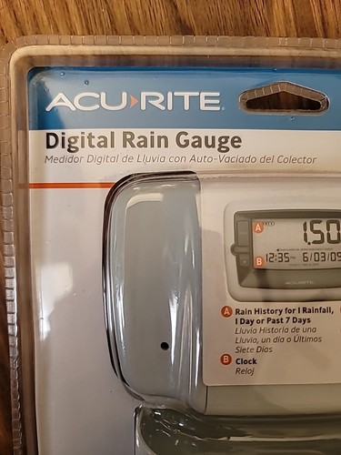 AcuRite Digital Rain Gauge Wireless Outdoor Sensor Self-Emptying Rain ...