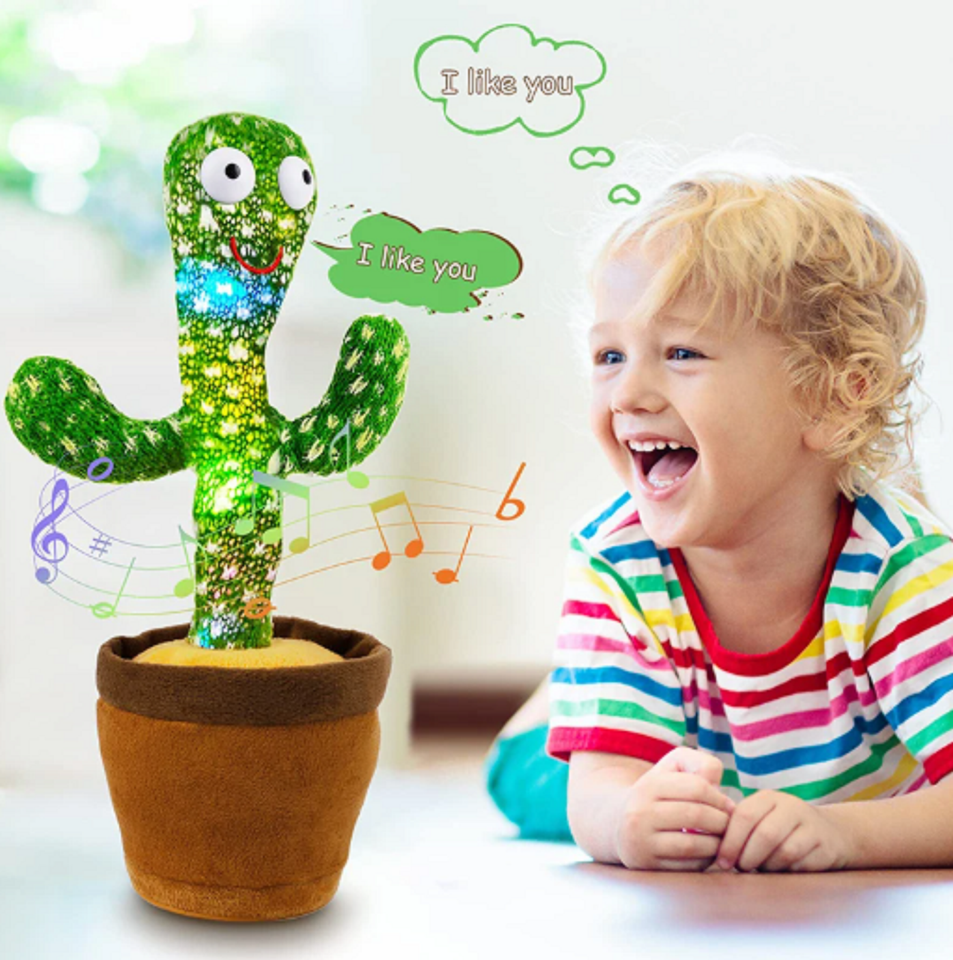 Dancing Cactus Plush Toy Can Singing & Recording To Learn Talking Baby ...
