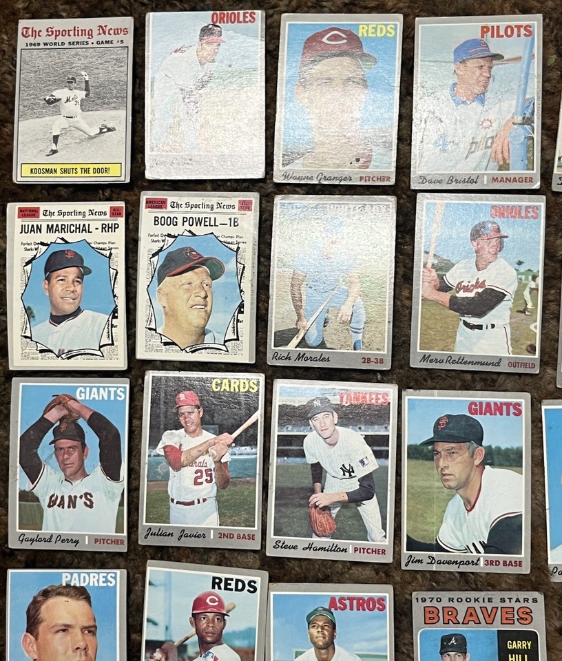 1970 Topps Baseball Card Lot of (25) Different Cards- Team photos-ok ...