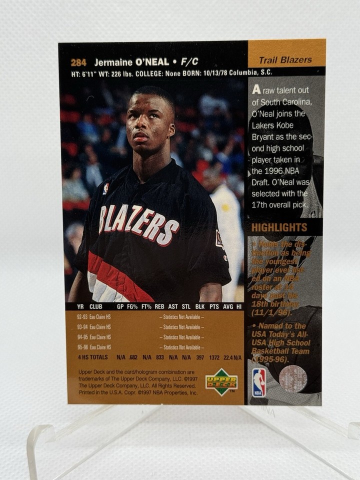1996-97 Upper Deck - #284 Jermaine O'Neal (RC) | eBay