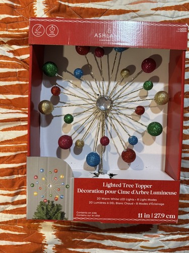 Ashland Lighted Tree Topper Star Multicolor 8 Modes 20 Warm White LED ...