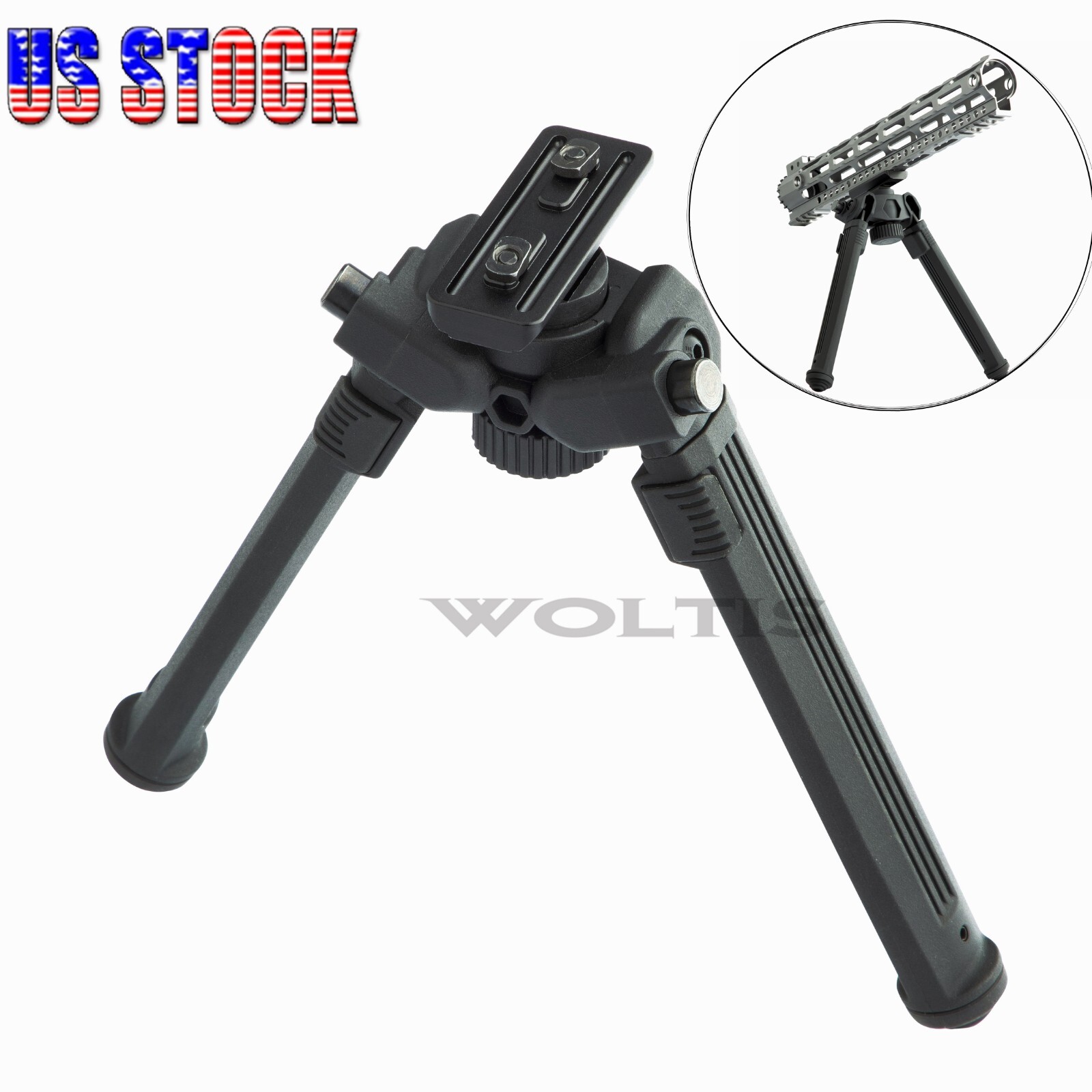 M-lok Rifle Bipod Tactical Adjustable Bipod Mount Rail Mount Aluminum 6 ...