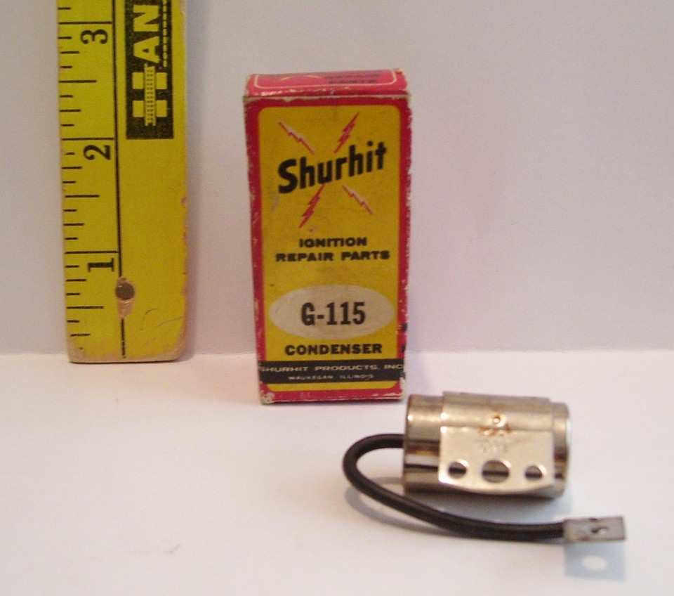 VINTAGE NOS SHURHIT IGNITION REPAIR PART CONDENSER G-115 WITH BOX | eBay