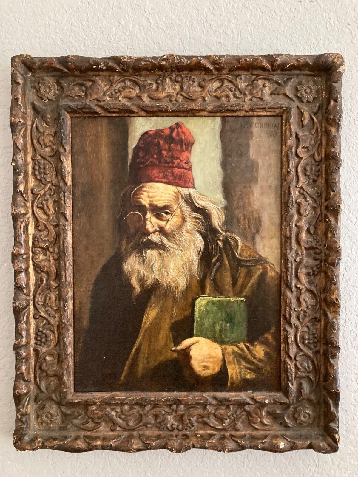 Artist Jason Fishbein 1937- “The Old Priest" ORIGINAL Oil Signed ...