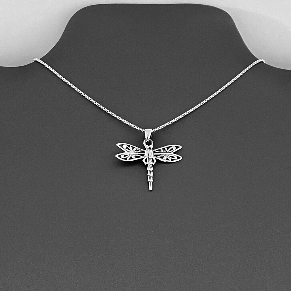Sterling Silver Dragonfly Necklace, Silver Necklaces, Spirit Bug Chains ...