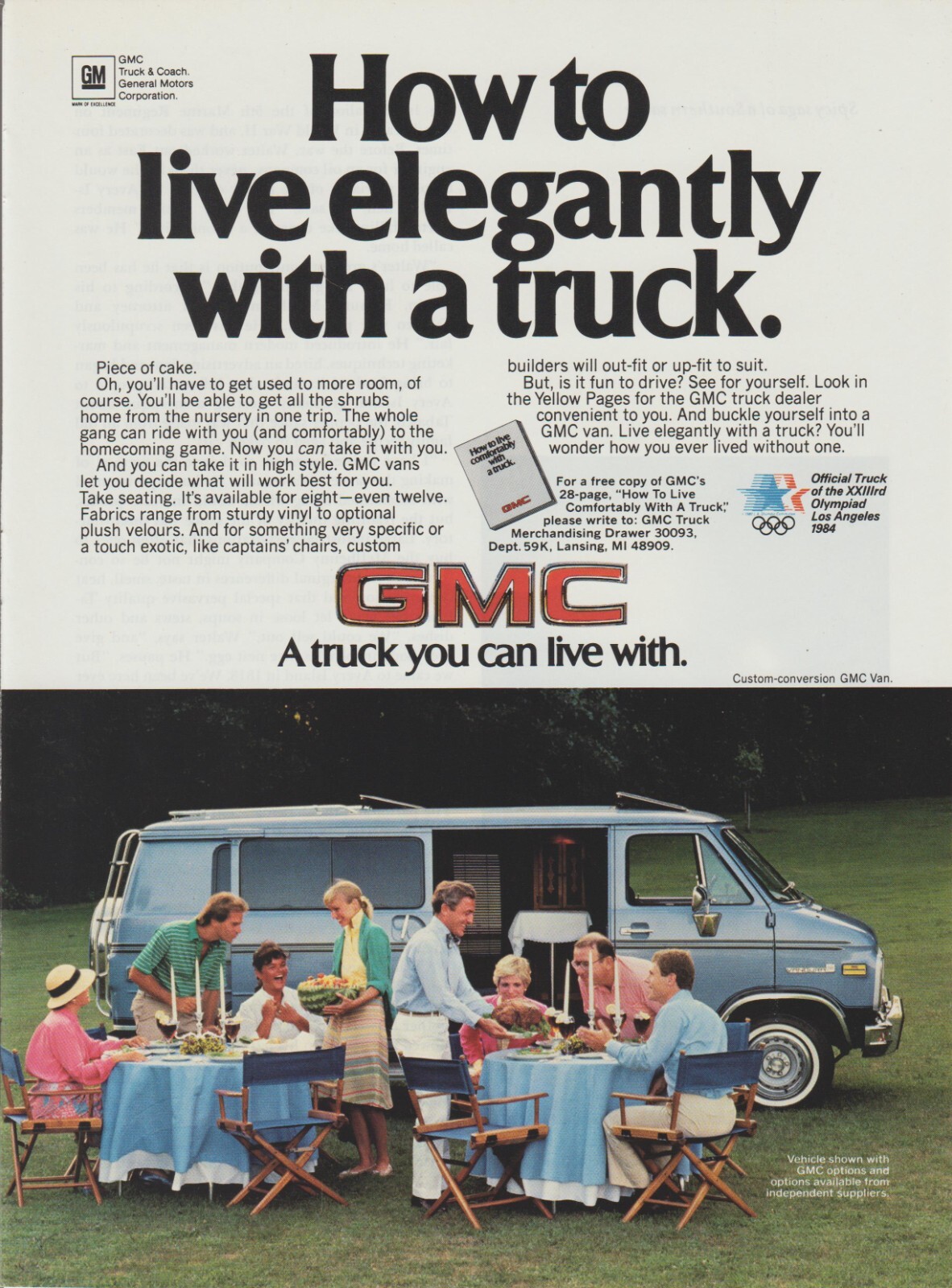 1984 GMC Vandura Van - "Live Elegantly" - Dining Tables Picnic - Print ...
