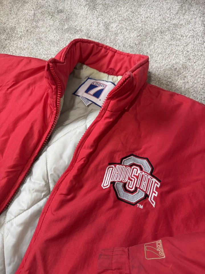 Vintage LOGO 7 Ohio State Buckeyes NCAA Full Zip-Up Puffer Jacket XL ...