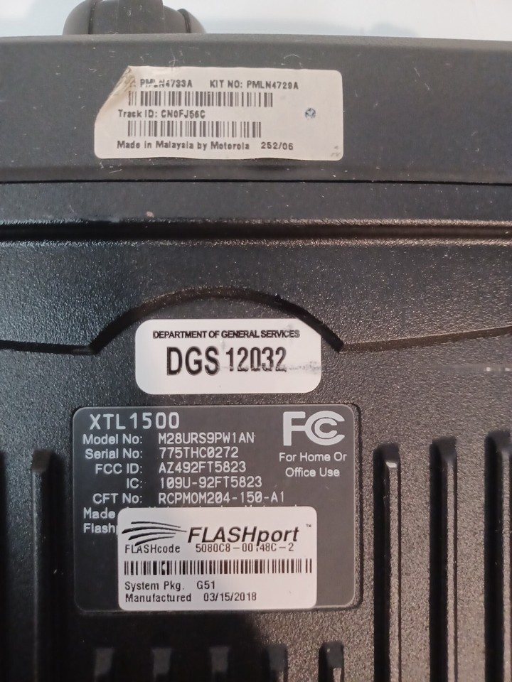 Motorola radio Model XTL1500 M28URS9PW1AN FLASHcode 5080C800148C-2 Used in Good | eBay