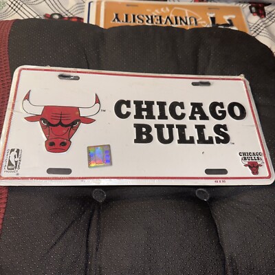 VTG Chicago Bulls METAL LICENSE PLATE CAR TAG NBA 1990s Rare Logo ...