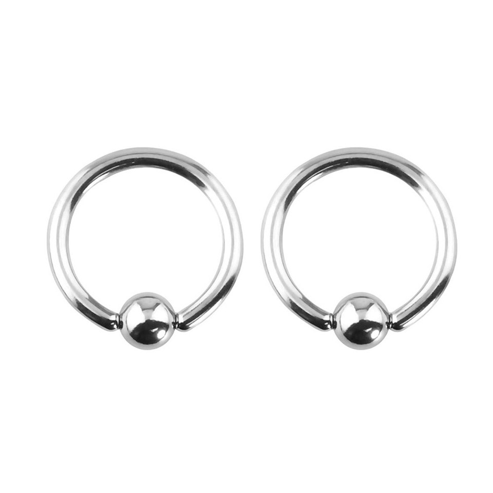 Pair of Captive Ring Made of Surgical Steel Multiple Gauges ans Sizes ...