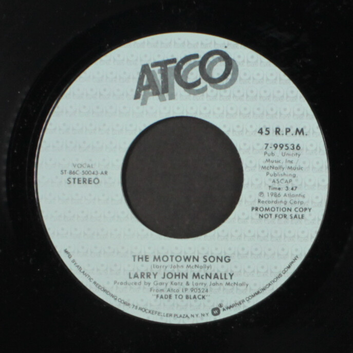 LARRY JOHN MCNALLY: the motown song / same ATCO 7" Single 45 RPM | eBay