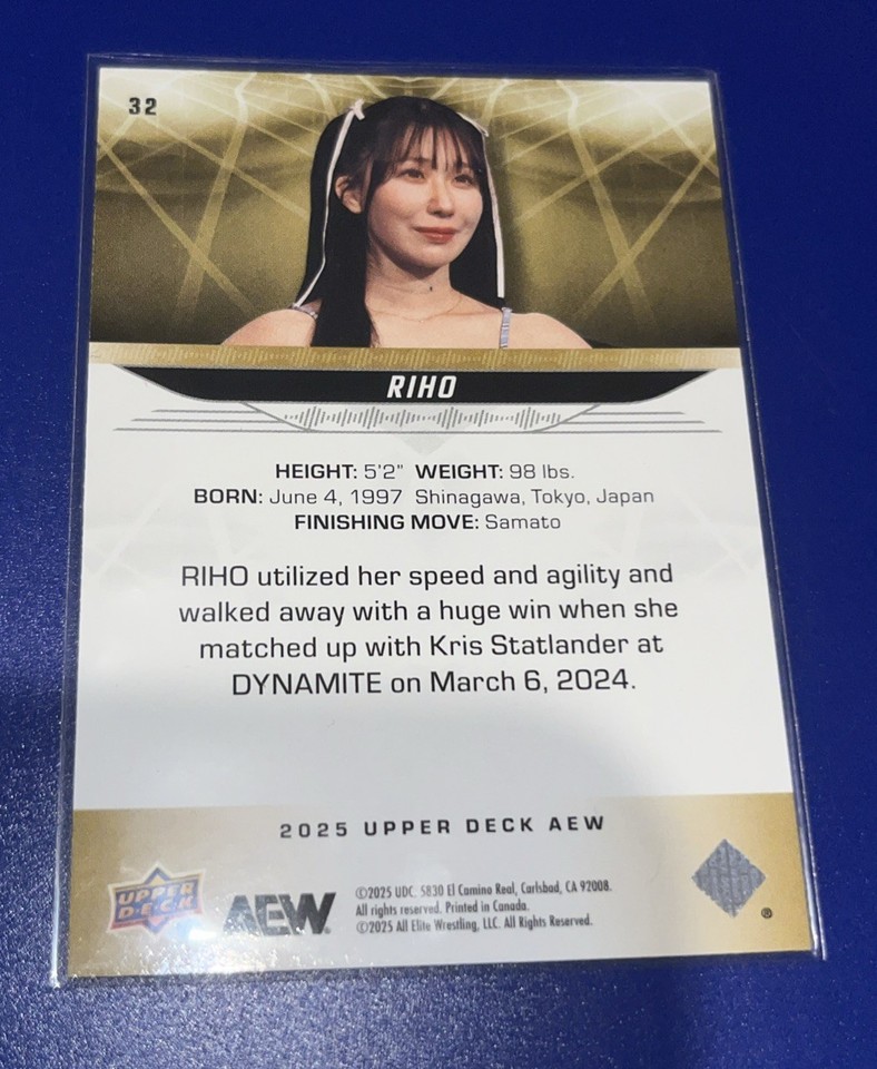 2025 Upper Deck AEW Riho #32 All Elite Wrestling Base Card ROH stardom | eBay