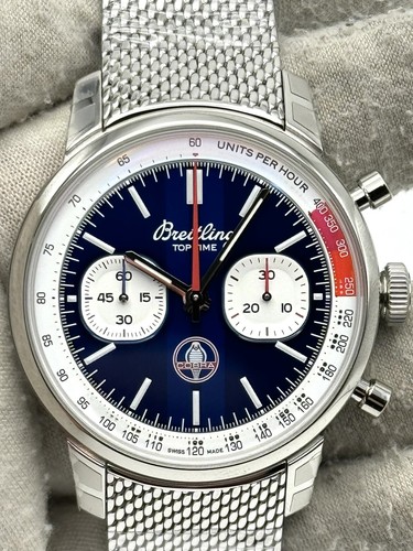 Breitling Top Time B01 Shelby Cobra 41mm Blue Dial AB01763A1C1A1 Unworn ...