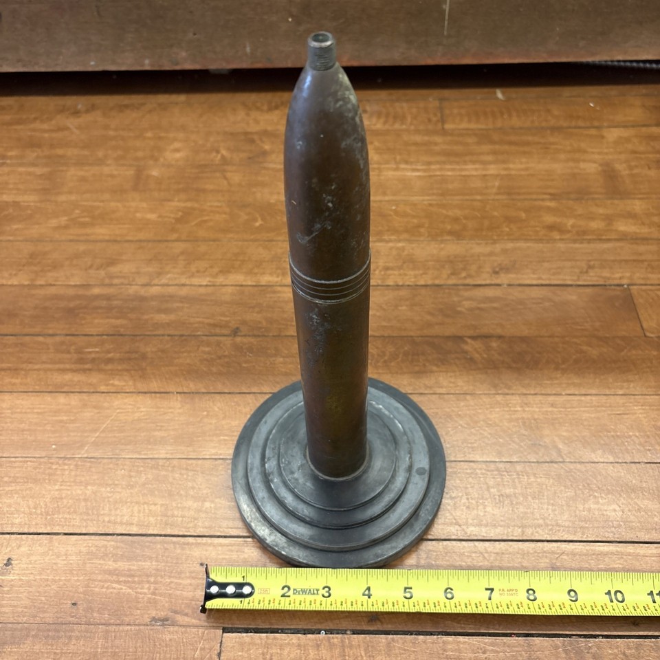 Original WWII TRENCH ART WW2 ARTILLERY SHELL Lamp Base Trench Art Shell ...