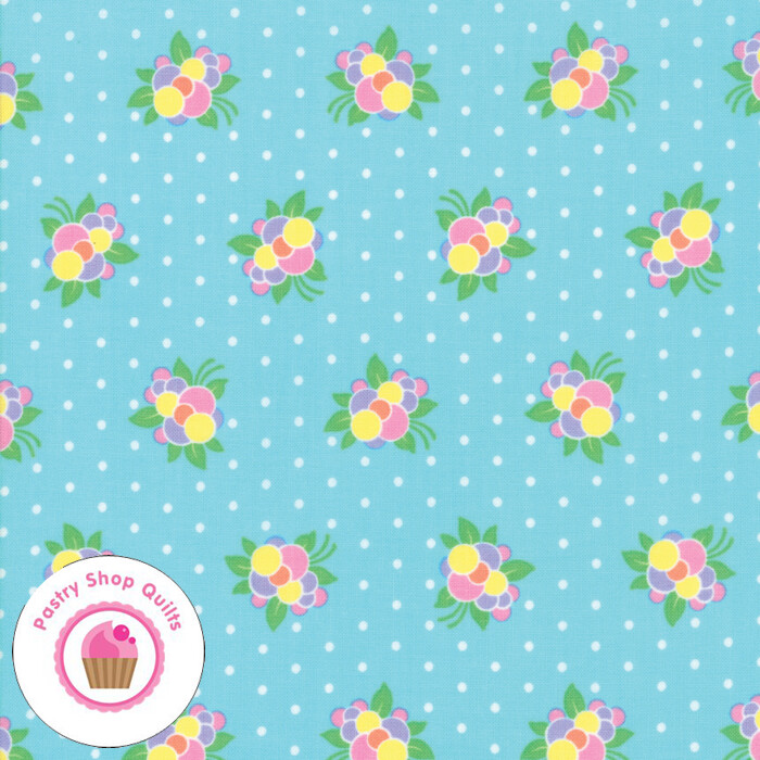 Moda GOOD DAY 22373 12 Turquoise Blue Yellow Floral ME & MY SISTER ...