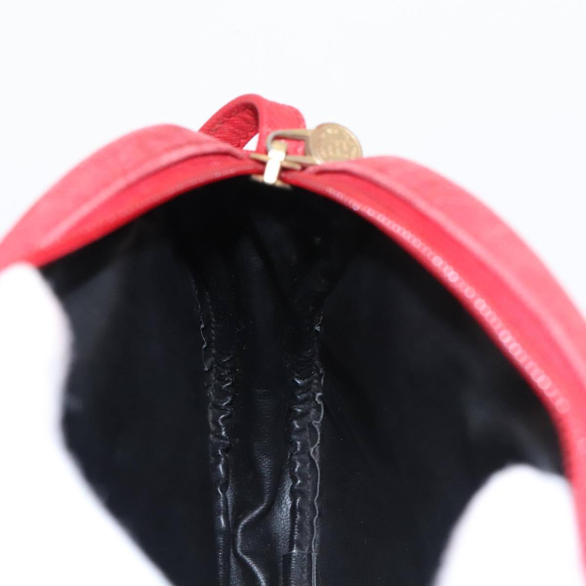 FENDI Zucchino Canvas Shoulder Bag Coated Canvas Red Auth FENDI Zucchino Canvas Shoulder Bag Coated Canvas Red Auth