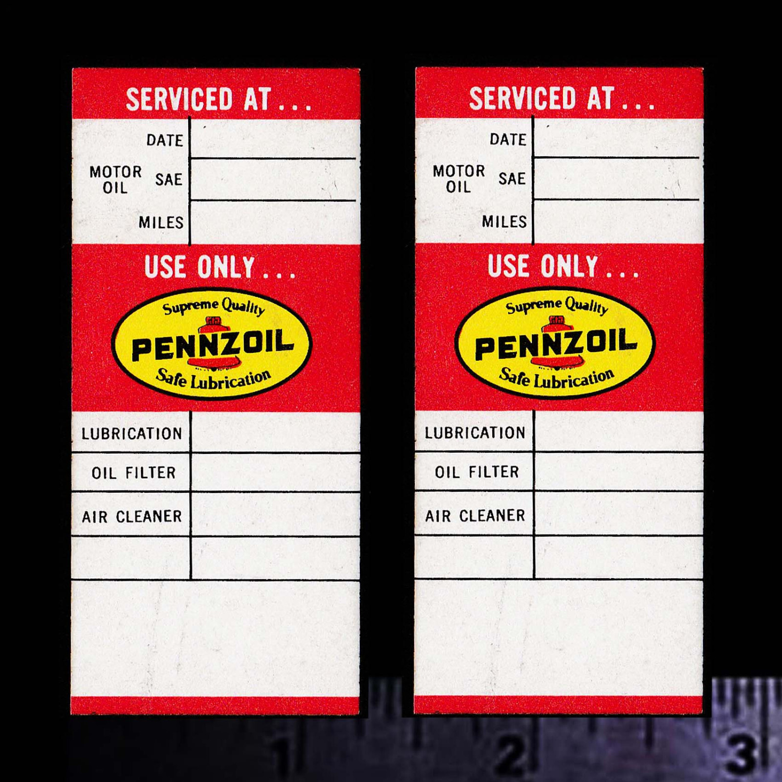 PENNZOIL - Set of 2 Original Vintage Racing Oil Change Service Decals ...