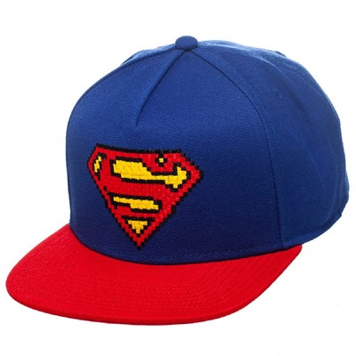 DC COMICS SUPERMAN 8-BIT SYMBOL BLUE AND RED SNAPBACK CAP HAT | eBay UK