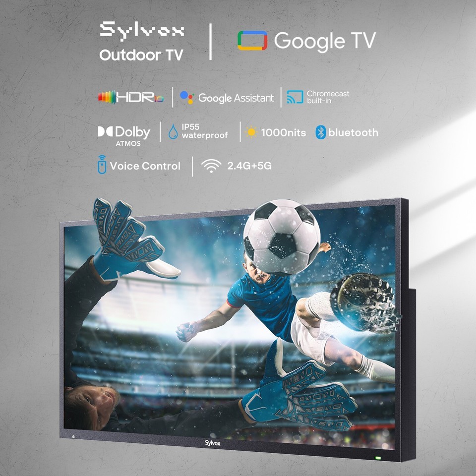 Sylvox 75'' Outdoor smart TV IP55 weatherproof App store voice remote ...